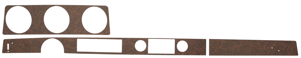 1970 1971 1972 Cutlass 442 3 Piece Wood Grain Dash Kit with Chrome ...