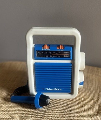 Vintage 1984 Fisher-Price AM/FM Radio Microphone– Model 3805 Blue | eBay
