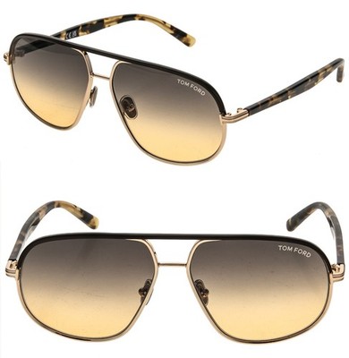 TOM FORD MAXWELL TF1019 28F Brown Yellow Square Aviator Sunglass ...
