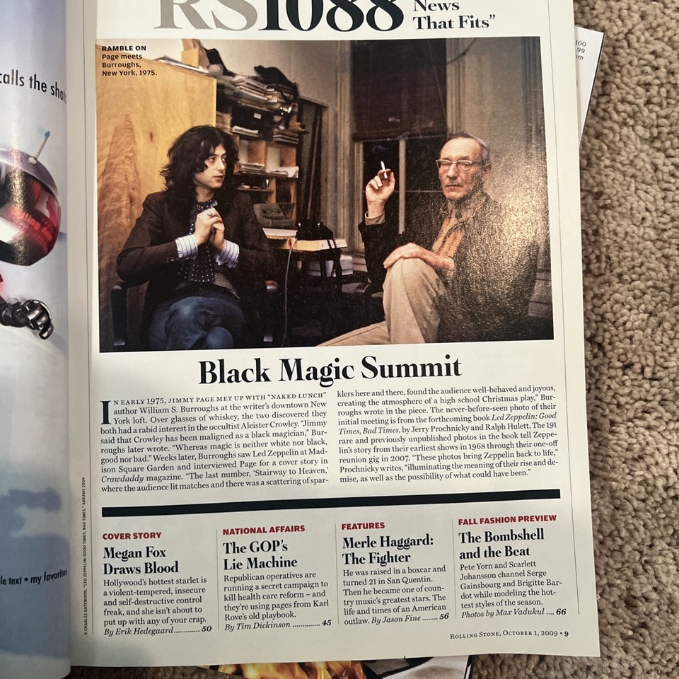 Rolling Stone Magazine 10/1/2009 Megan Fox Merle Haggard Shakira Jay-Z ...