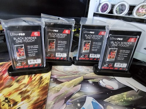 4x Ultra PRO One-Touch 35pt Magnetic Card Holder + One Touch Black Base ...