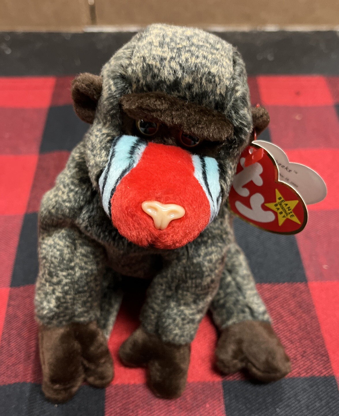 Ty Beanie Babies - 1999 - Cheeks The Baboon - PE Pellets - With Tag - 7 ...