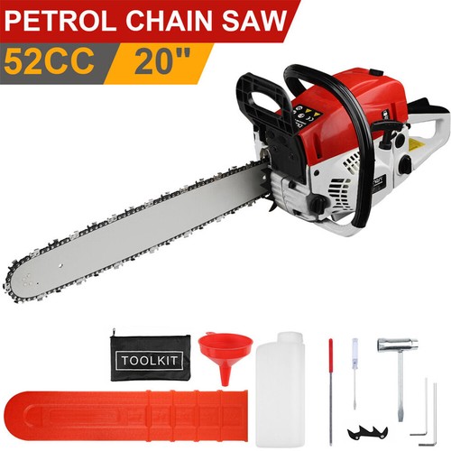 52CC 20" Gasoline Chainsaw Powered Wood Cutting Engine Gas Crankcase ...