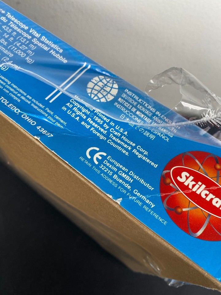 Vtg 1995 Skilcraft Hubble Space Telescope 1/72 Snap-Tite Model Kit READ ...