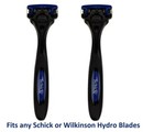 2 Schick Hydro 5 Razor Shaver Metal Handle fits Hydro 3 Silk Blades ...