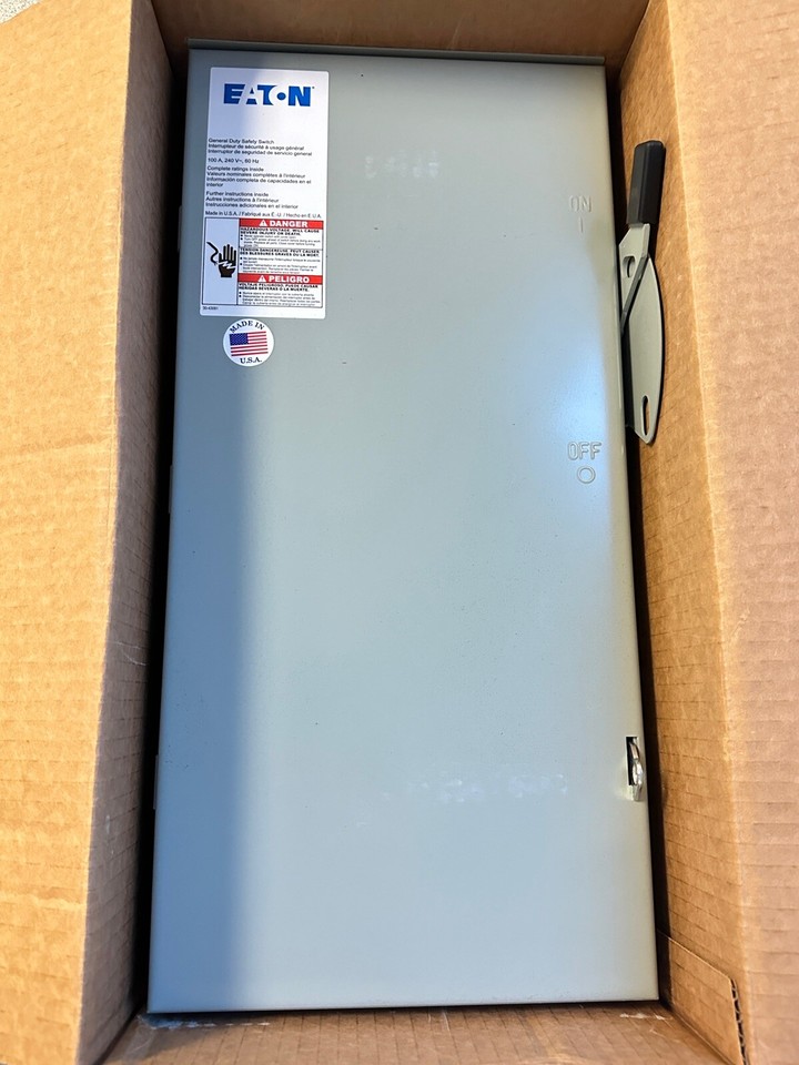 NEW Eaton DG223NRB-00PV 100A 2Ph GD Fusible Switch w Neutral 240V Nema ...