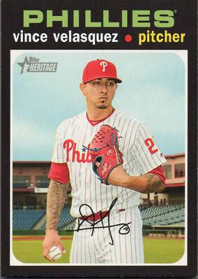 2020 Topps Heritage # 19 Vince Velasquez Philadelphia Phillies | eBay