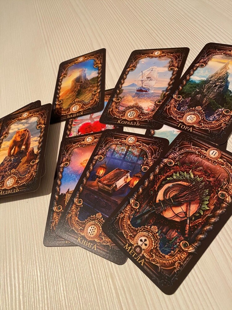 Russian+Deck+Magic+Mirror+Oracle+Lenormand+40+Colorful+Cards for sale ...