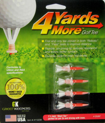 4 Yards More - Red Short Tees Golf 1 and 3/4 Inch tees - Improve your ...