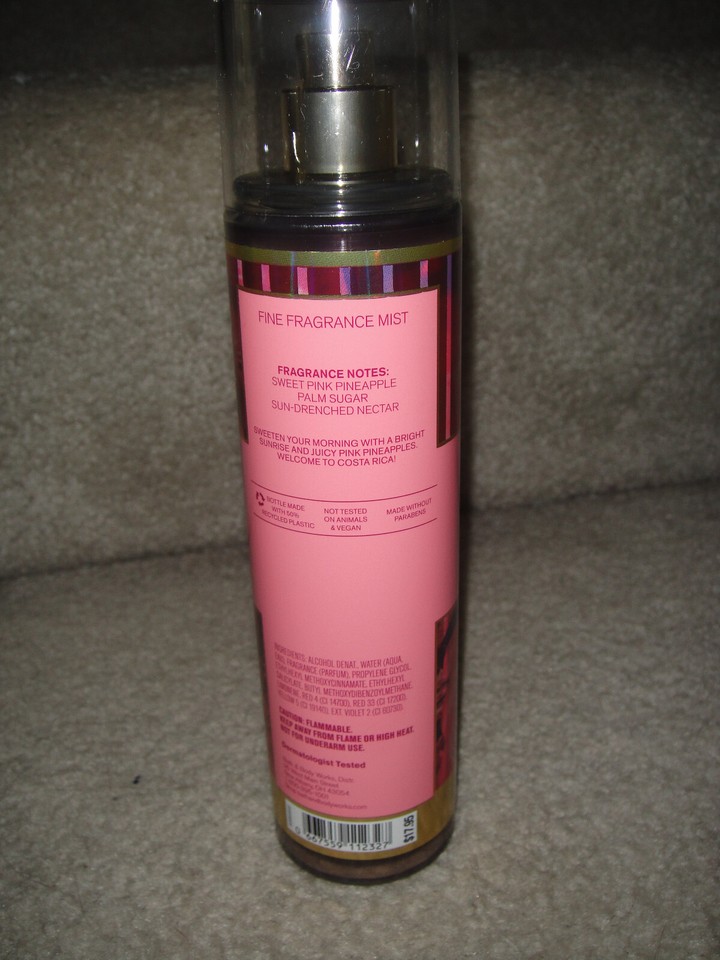 LG. BATH & BODY WORKS FINE FRAGRANCE MIST in "COSTA RICA PINK PINEAPPLE ...