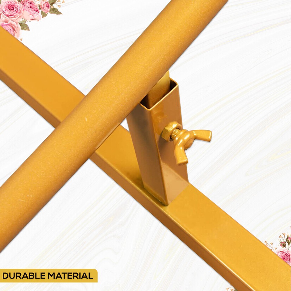 Round Hoop Balloon Arch Backdrop Flower Gold Display Stand Frame ...