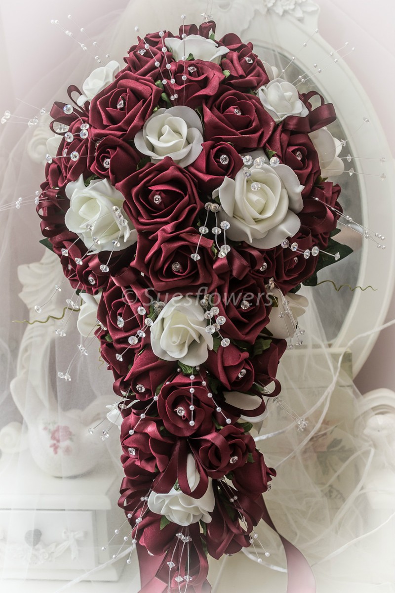 Maroon Wedding Bouquets Burgundy And Rose Gold Wedding Flowers