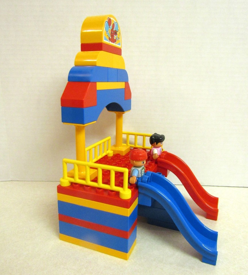 Lego DUPLO Playground Red Yellow Blue Swings Slides Cupcakes Merry Go ...