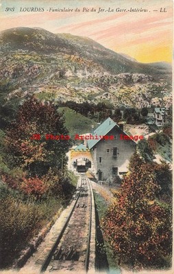 France, Lourdes, Funiculaire du Pic du Jer La Gare, Funicular Railroad ...