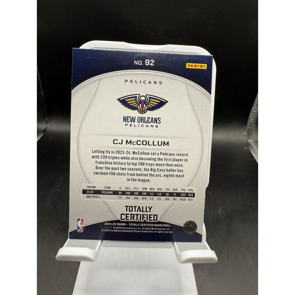 CJ McCollum 2024-25 Totally Certified SILVER MIRROR New Orleans ...