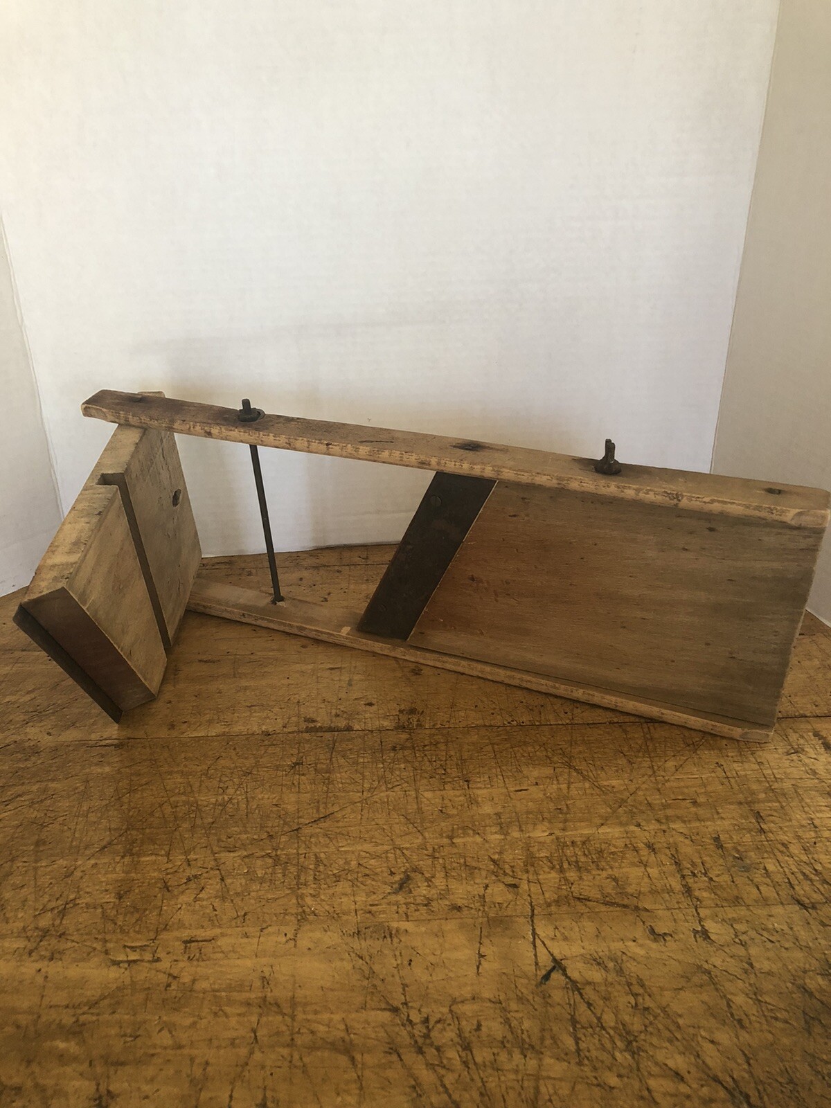 Vintage Wooden Mandolin Cabbage Cutter/Slicer/Shredder w/Two Blades | eBay