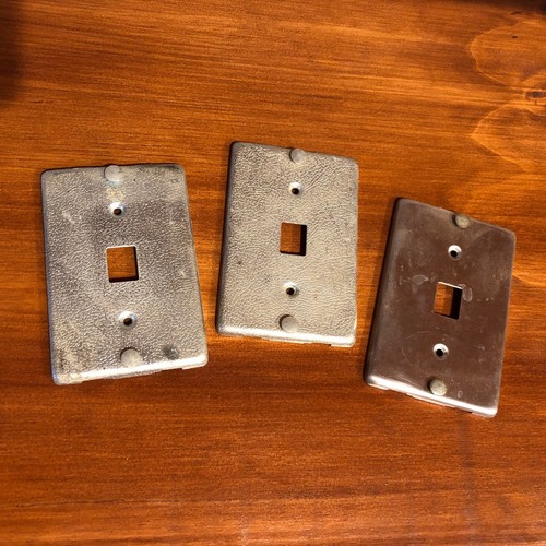 Three Metal Modular Telephone Jack Wall Plates Only Surface Mount ...