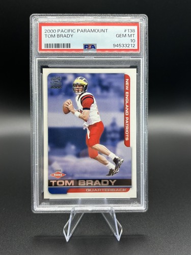 2000 Pacific Paramount Tom Brady Rookie Card RC #138 PSA 10 New England ...