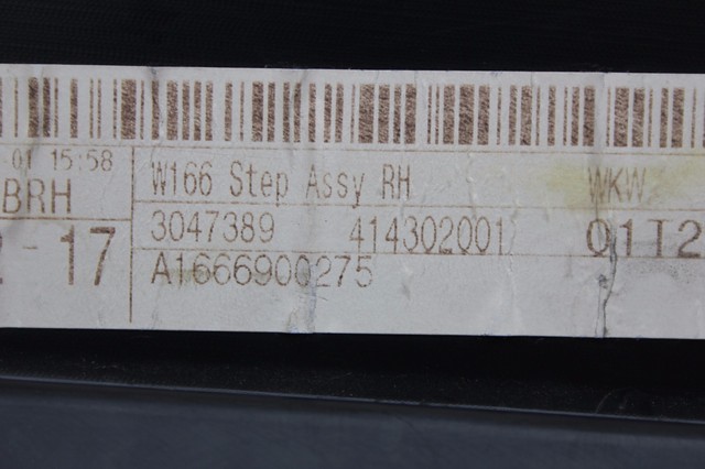 Passenger Right Running Board 1666900275 Fits 13 MERCEDES BENZ Ml350 ...