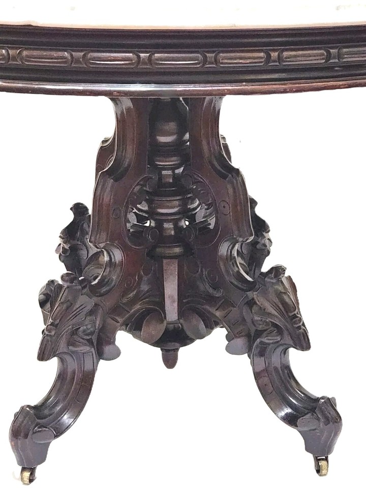 Center Parlor TABLE, Thomas Brooks NYC, Renaissance Victorian, Marble ...