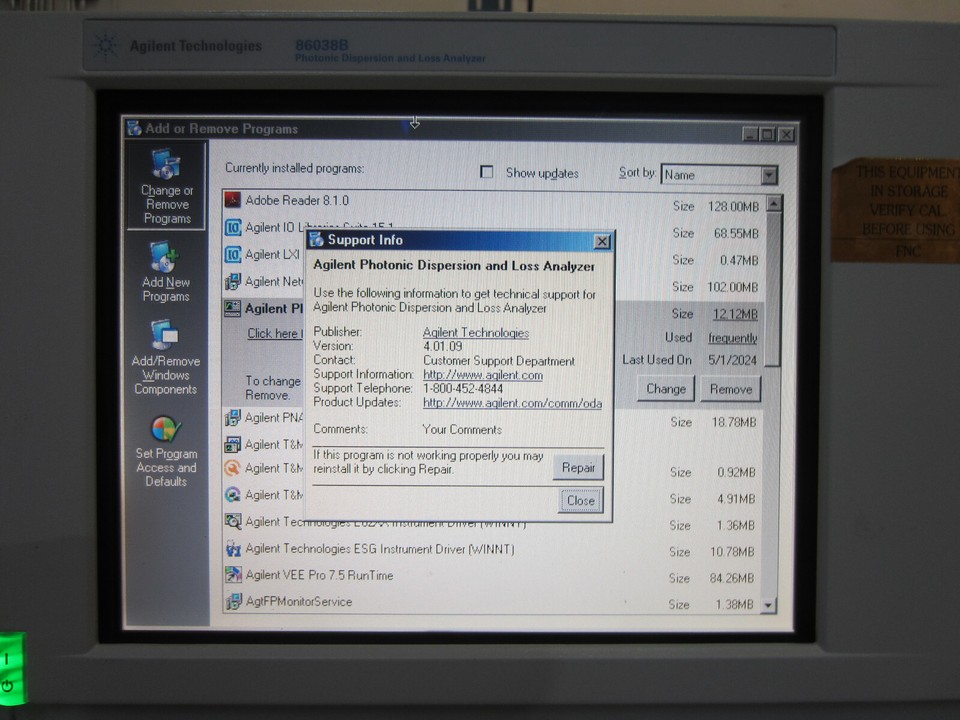 AGILENT 86038B Photonic Dispersion and Loss Analyzer w/ option 100 120 ...