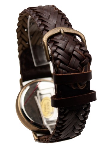 AMSTAR: ANTIQUE WOMENS' BRAIDED LEATHER BAND,ANTIQUE DIAL/CASE ANALOG ...