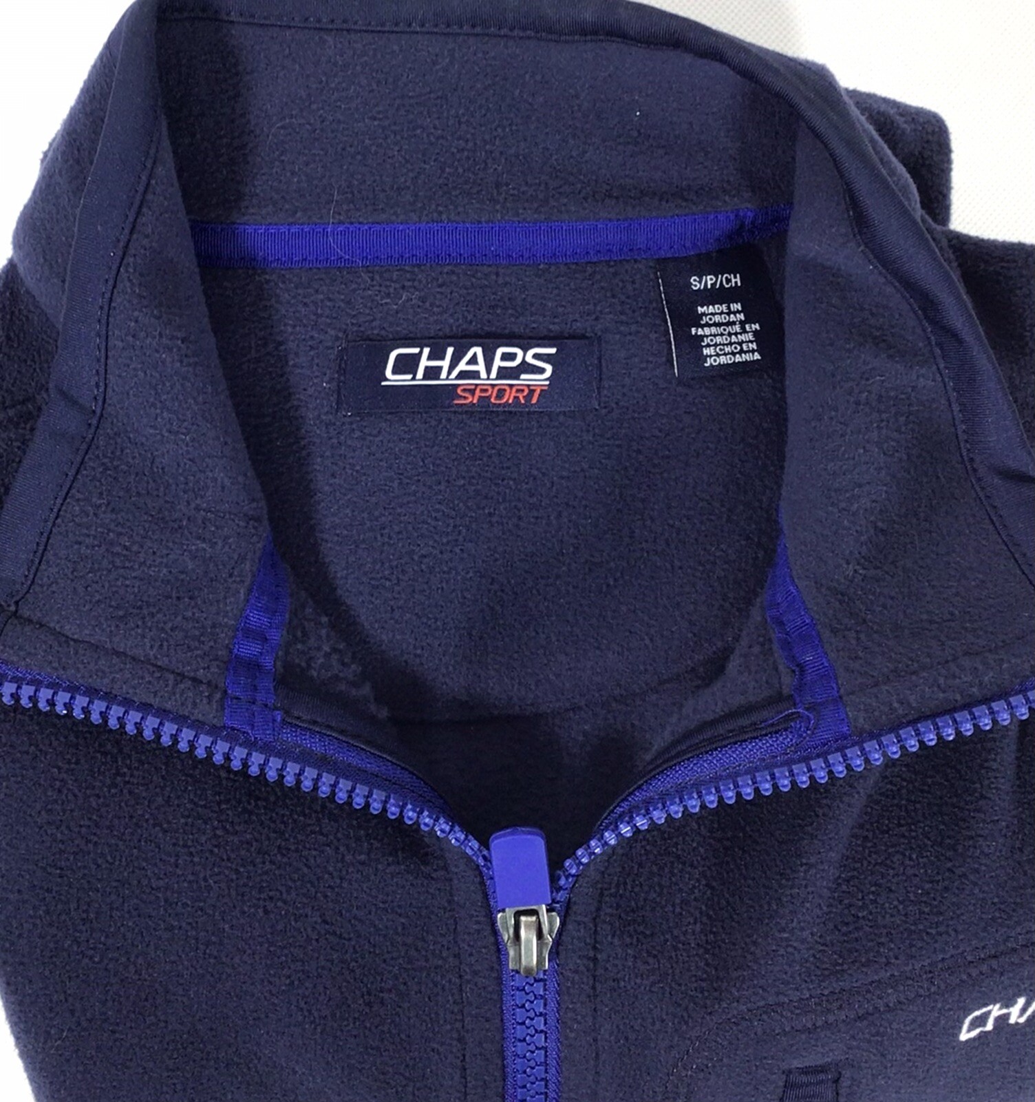Chaps Sport Fleece Vest Women's PS Full Zip Blue Polyester | eBay