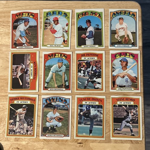 1972 Topps Baseball Commons Card Lot of 12 Great Condition All High ...