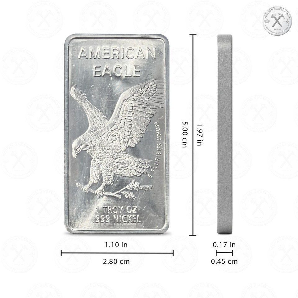 1 troy oz Nickel American Eagle 2022 Bullion Ingot Bar/1 oz .999 Pure ...