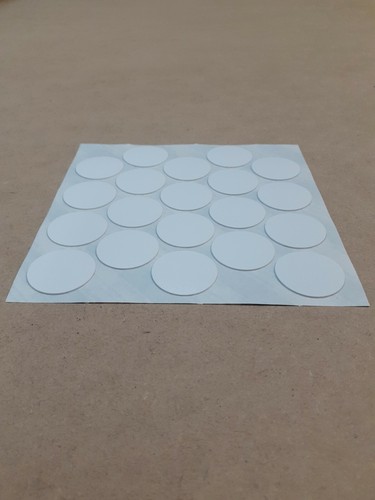 20pcs 25mm WHITE SCREW COVER CAPS SELF ADHESIVE STICK ON FASTCAP STICKY ...