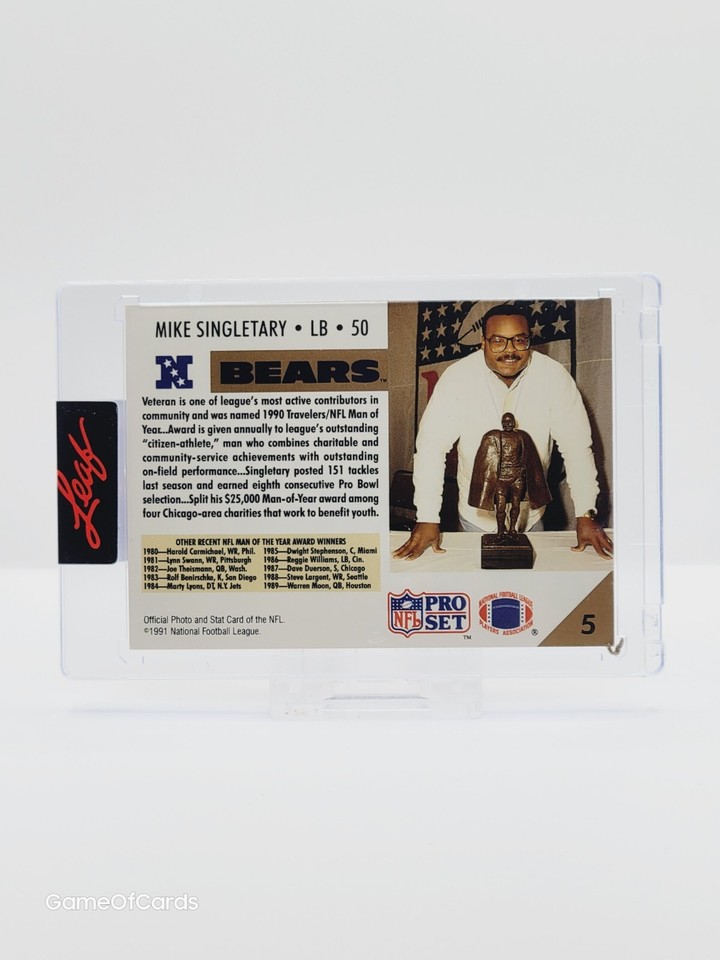 2023 Leaf Pro Set Metal MIKE SINGLETARY Auto Autograph /88 - Authentic ...