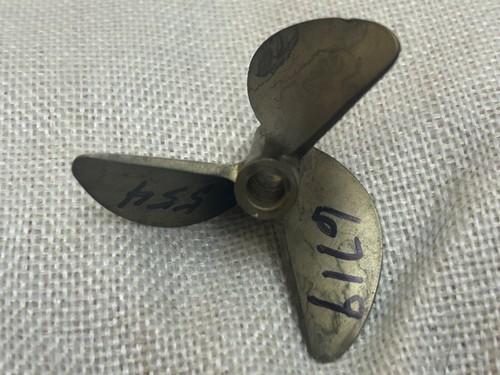 #64 Propeller 26cc Brass Prop 1/4" Shaft 6719 3 Blade RC Boat Cat Mono ...