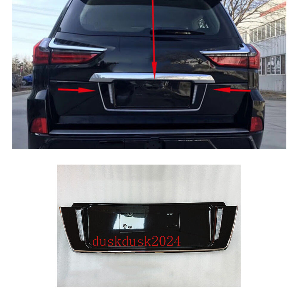 1Pc For Lexus Lx570 2016-2021 Rear License Plate Molding With LED ...