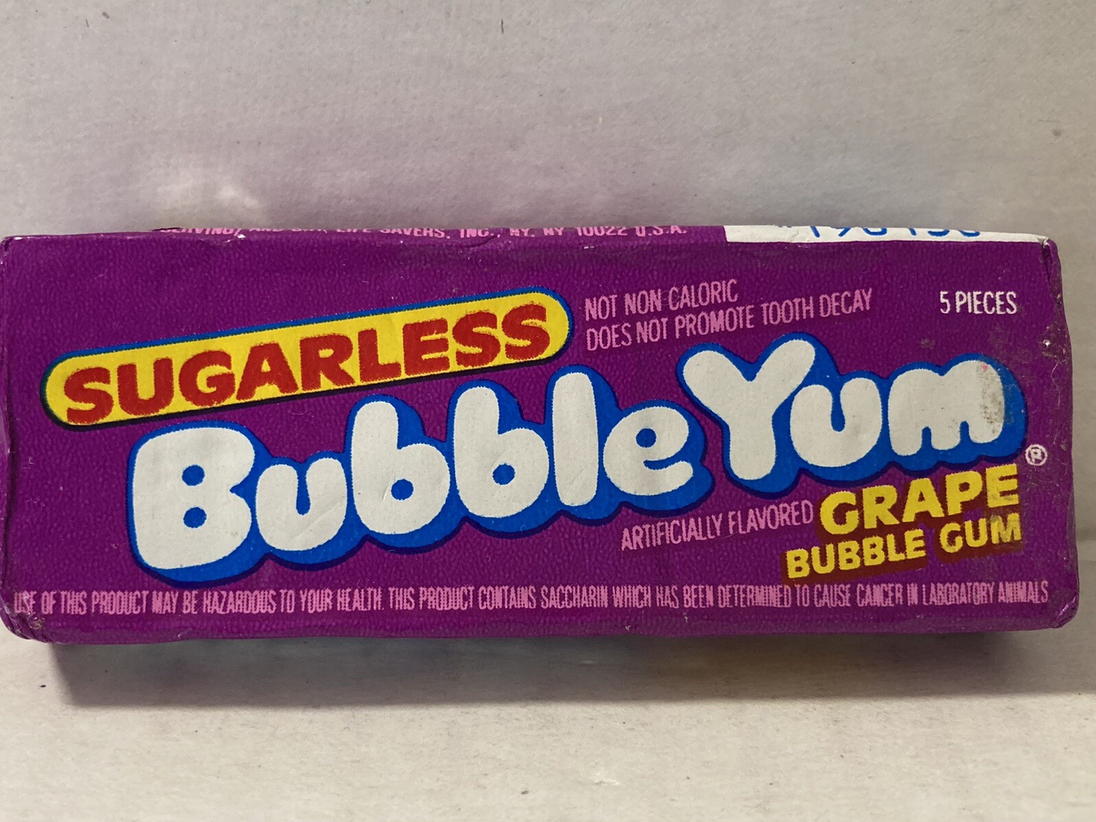RARE Vintage 1980s Bubble Yum GRAPE Sugarless Bubble Gum 5 Piece NOS ...