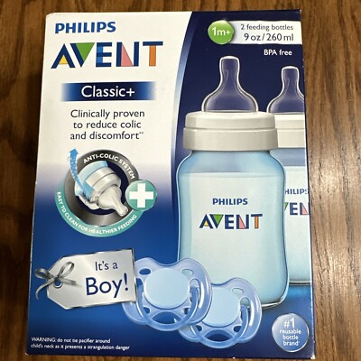 Philips Avent Natural Baby Boy Bottles Gift Set 2 9 oz / 260 ml 2 ...