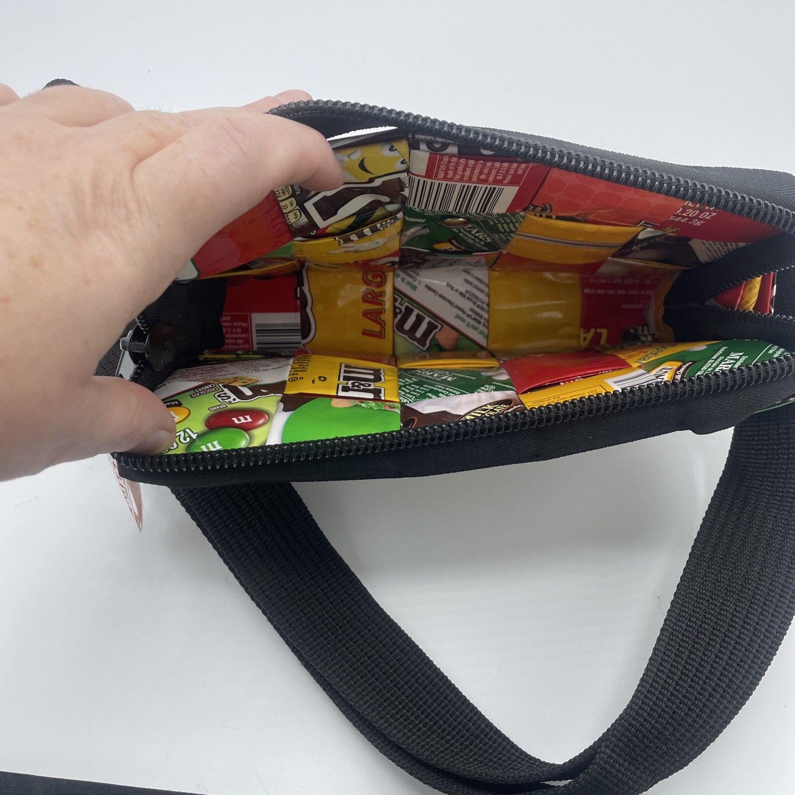 Mitz M & M Candy Wrapper Fanny Pack Handbag Purse Adj… - Gem
