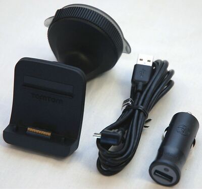 NEW GENUINE TomTom GO 500 600 OEM Windshield Suction Mount Car Charger ...