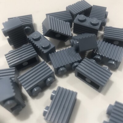 NEW - Lego Sand Blue Bricks Modified 2x1 with Grille Flutes Pieces X20 ...