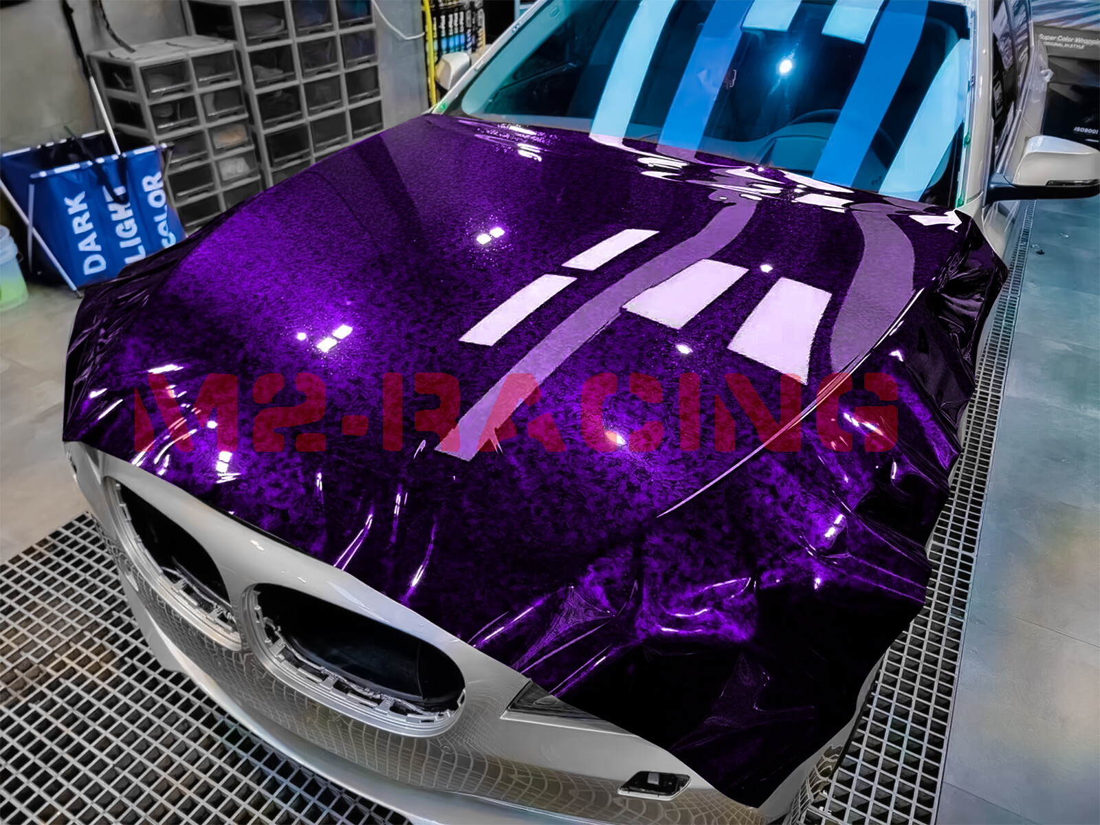 ESSMO PET Marble Forged Gloss Carbon Fiber Royal Purple Vehicle Vinyl ...