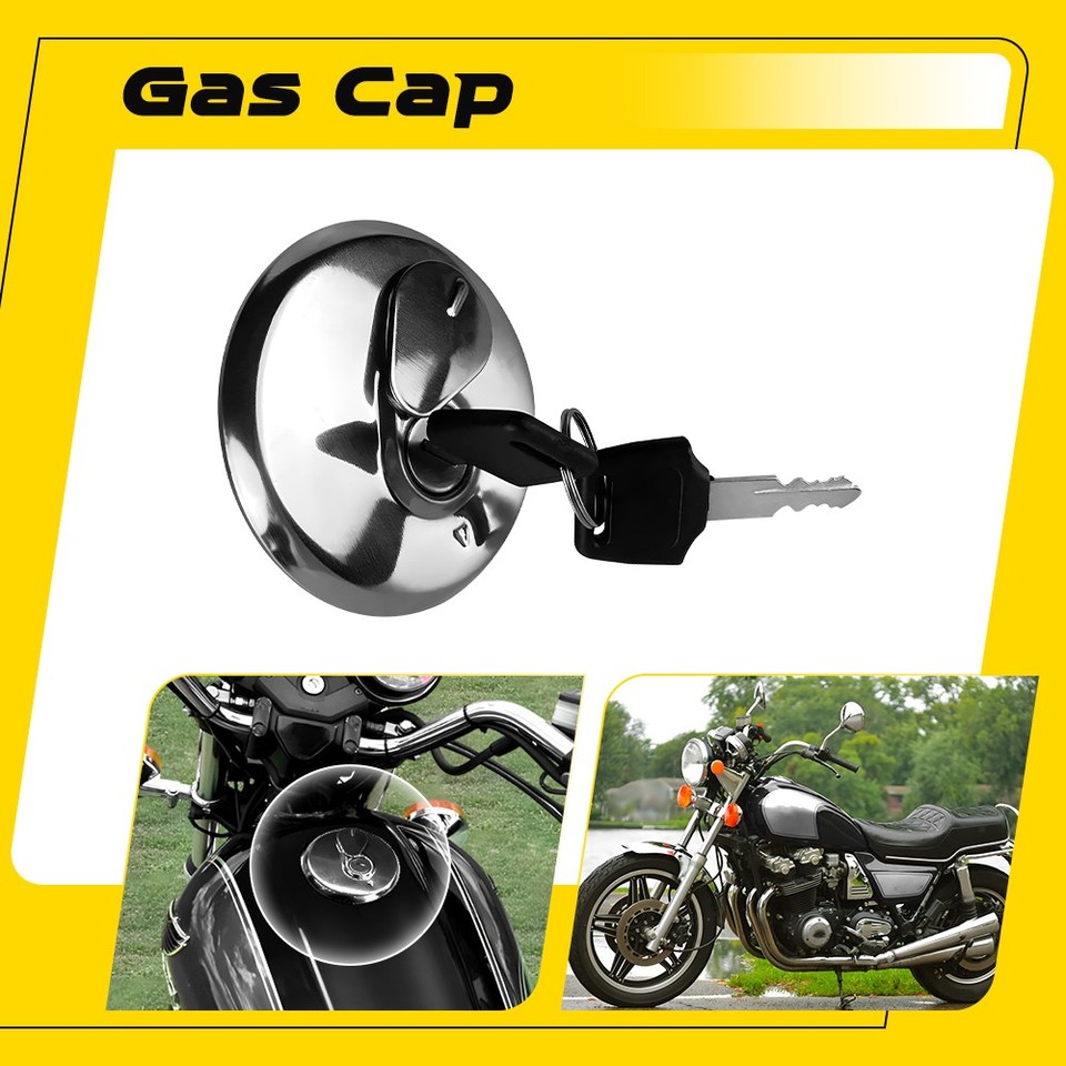 Universal Motorcycle Gas Lid Motorbike Fuel Tank Cap Cover With 2 Keys ...
