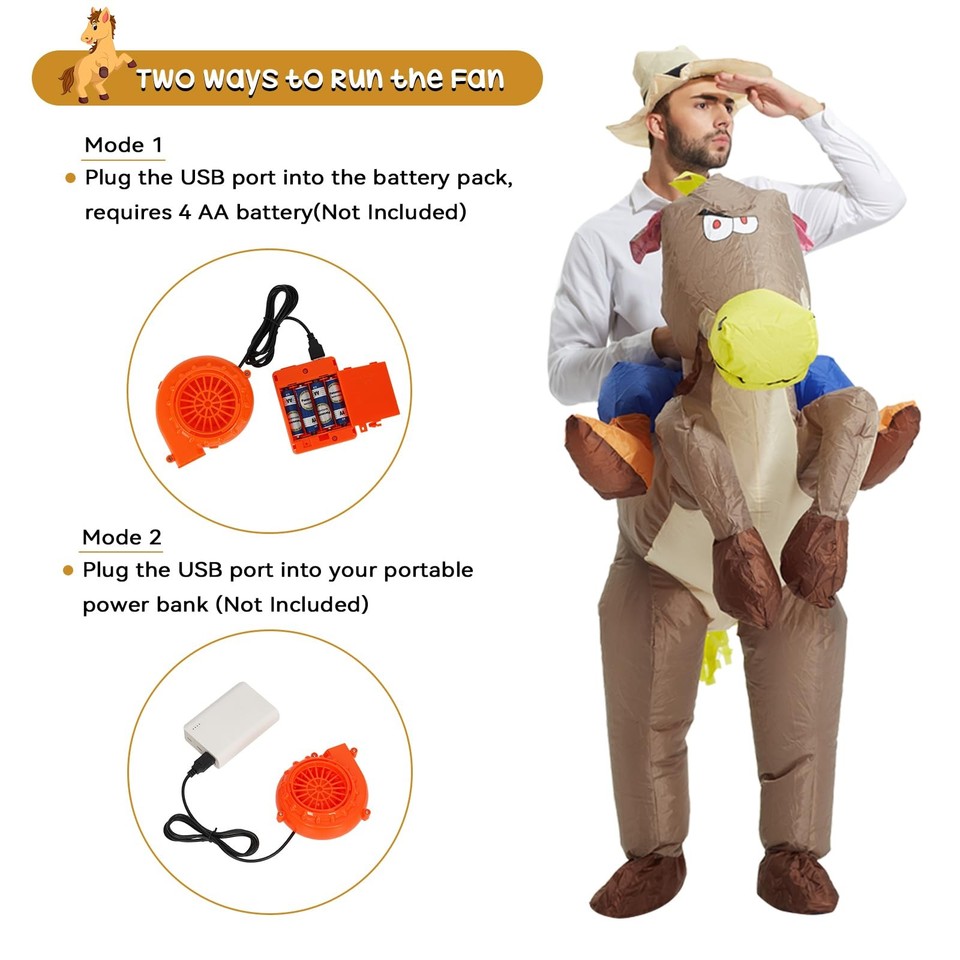 Inflatable Costume for Adults Cowboy Costume, Inflatable Horse Costume ...