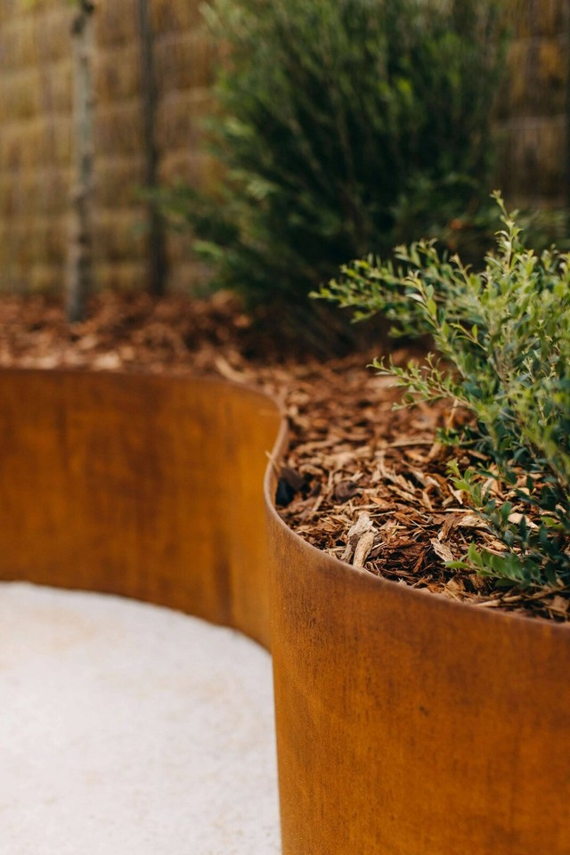 lawn edging, 150 mm Corten steel edging, rusty edging, path edging ...