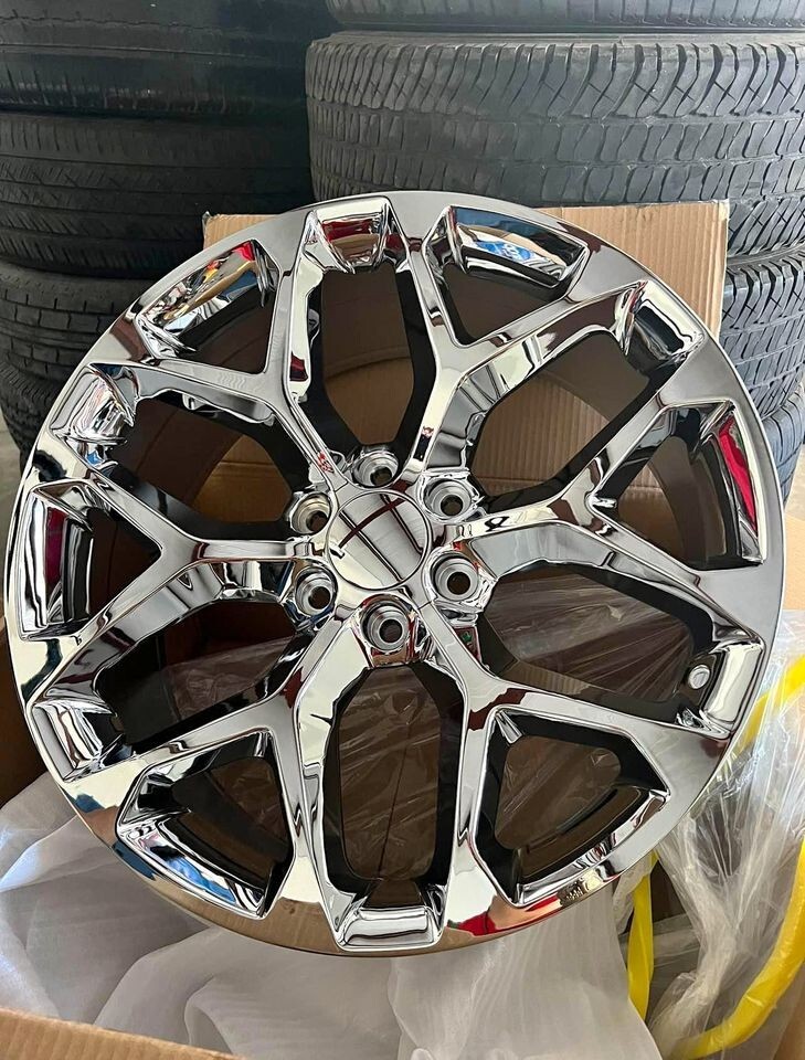 4 NEW - 22" Chrome Snowflake Wheels Rims For GMC Yukon Sierra Denali | eBay