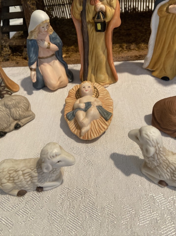 Vintage Porcelain Bisque Christmas Nativity Scene 12 Piece Set | eBay