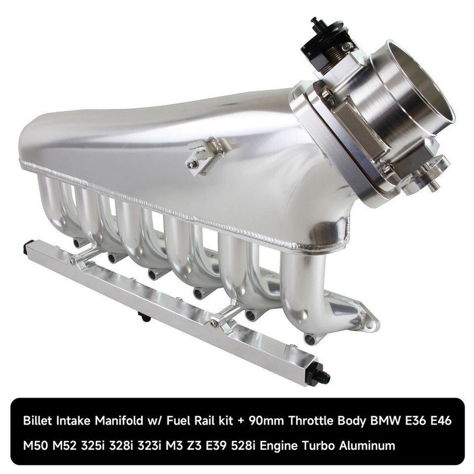 Billet Intake Manifold w/ Fuel Rail kit+Throttle Body BMW E36 E46 325i ...