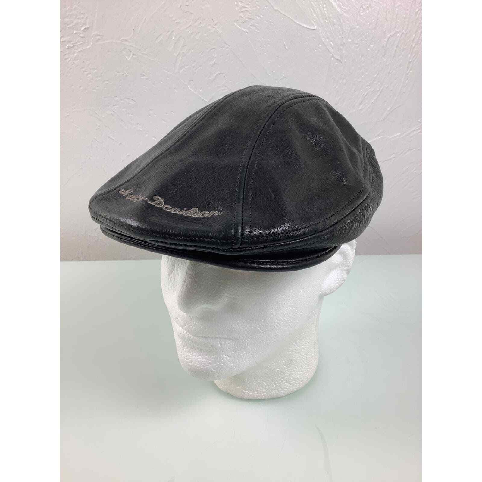 Harley Davidson Leather Embroidered Logo Ivy cap Driv… - Gem