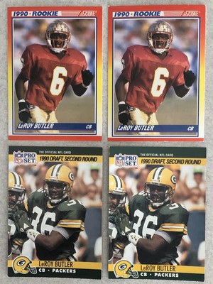 1990 Leroy Butler Rookie (4 Card Lot)-Green Bay Packers- (2) Score & (2 ...