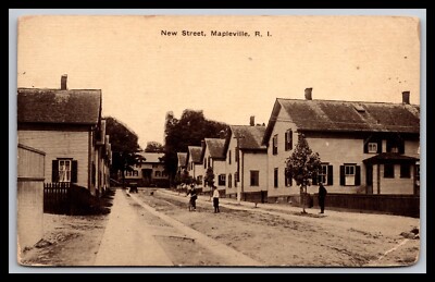 Post Card Rhode Island - A View Down New Street - Mapleville, RI 1917 ...