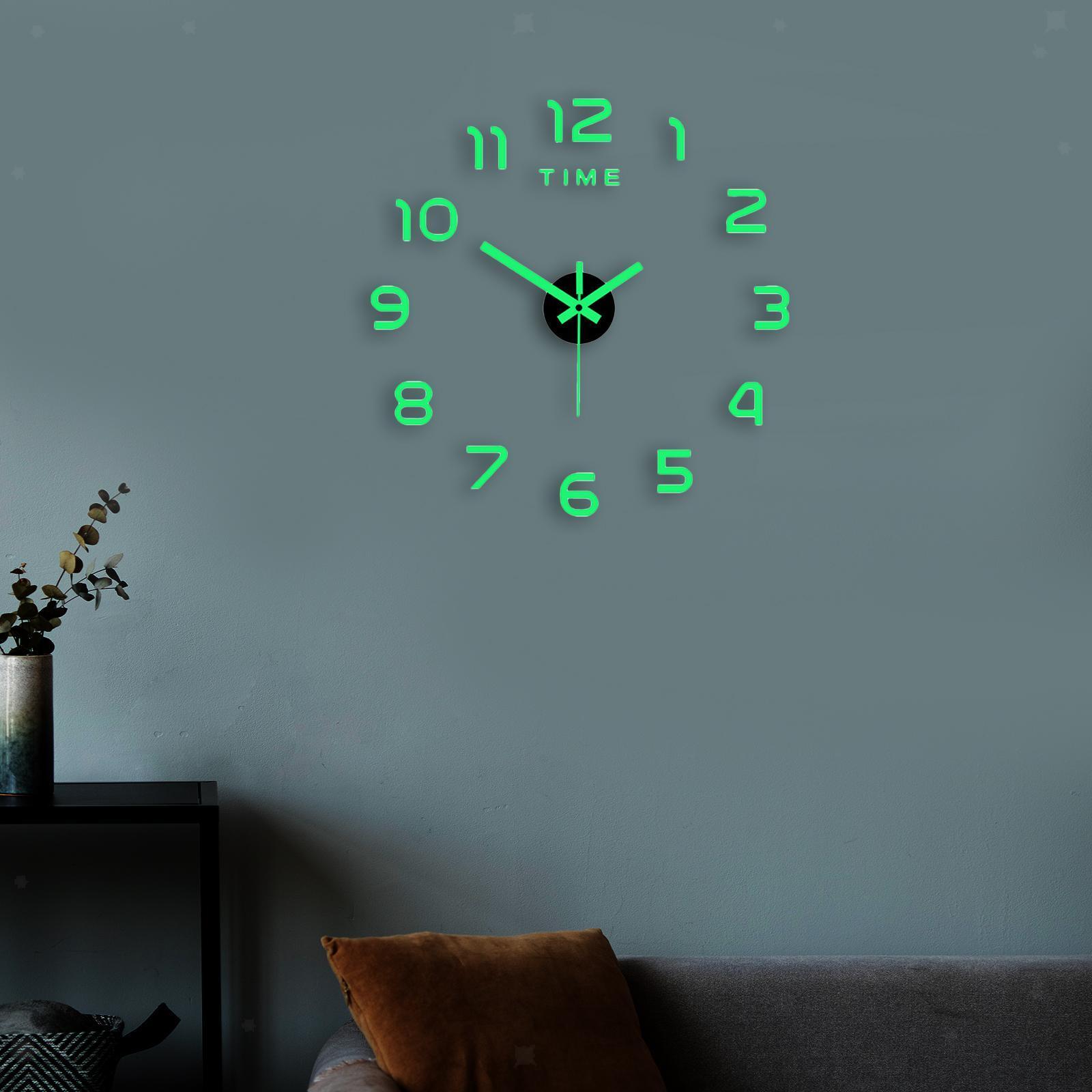 Luminous Wall Clock Stickers Minimalist Acrylic DIY Wall Clock ...