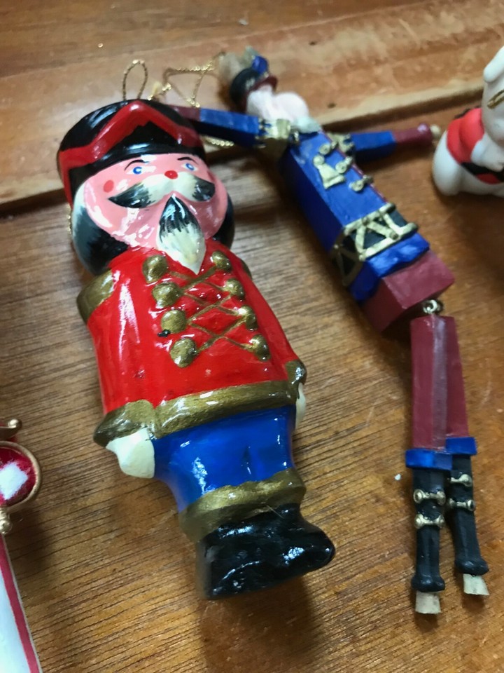 Lot of 5 Handmade Clothespin Nutcracker Resin Soldier Christmas Tree ...